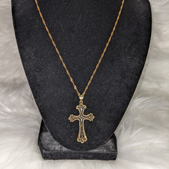 Zales | Jewelry | Vintage 4k Gold Cross Pendant Necklace | Poshmark